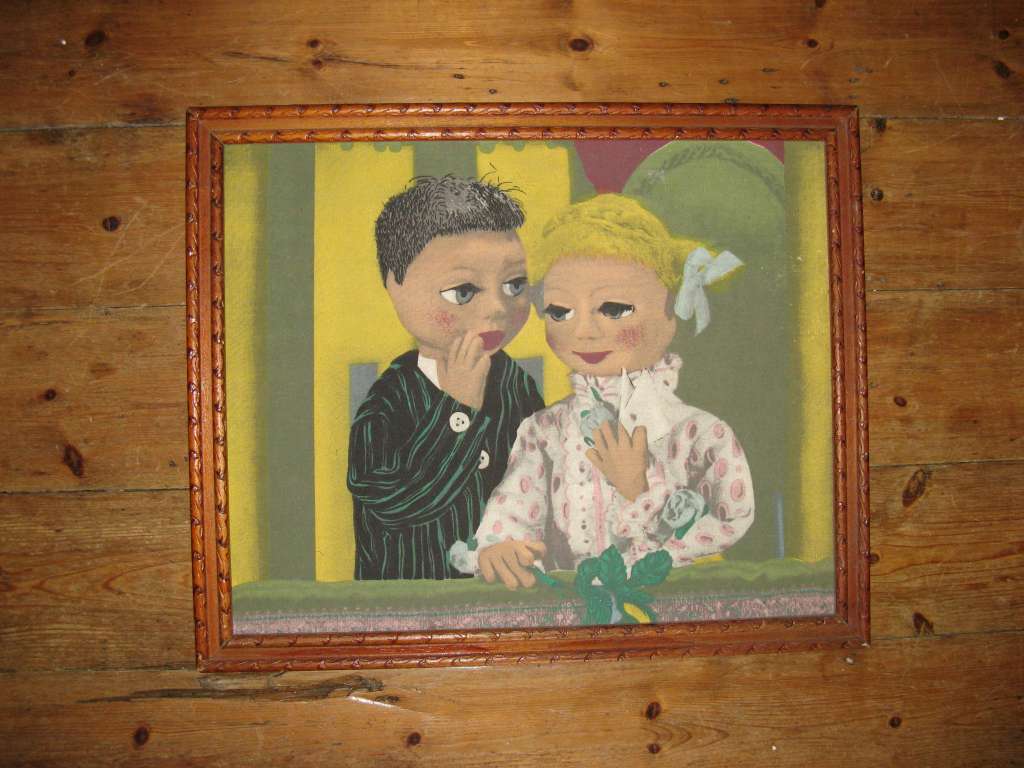 Fun picture of married puppet couple screenprint | ART | Art Furniture