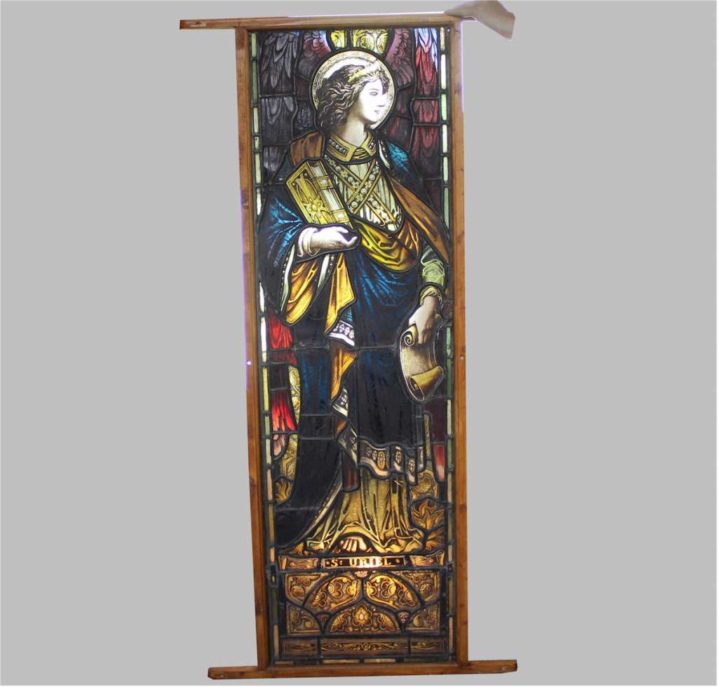Victorian pre-raphaelite stained glass angel. | SOLD | Art Furniture